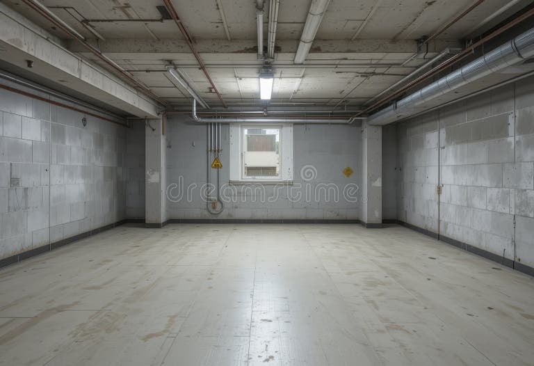Empty Basement Room, Industrial Design. Stock Photo - Image of ...