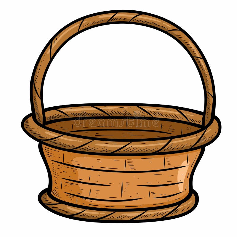 Empty Basket Isolated on White Stock Illustration - Illustration of ...