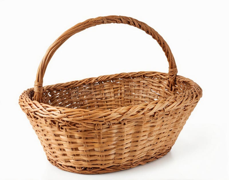 Empty Basket, Isolated on White Background Stock Illustration ...
