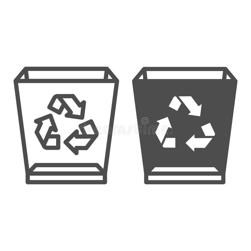 Empty Basket Line and Solid Icon, Windows Pack Concept. Vector Graphics ...