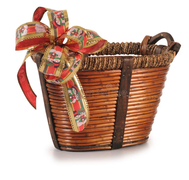 Empty Basket with Ribbon. Series..... Stock Photo - Image of gift ...