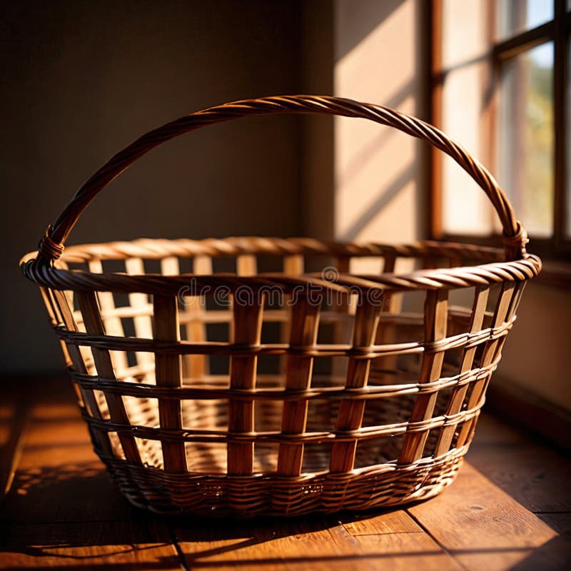 Empty Basket , Traditional Woven Container for Storing and Carrying ...