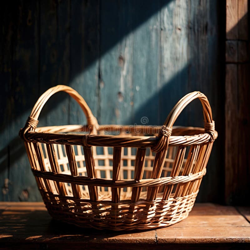 Empty Basket , Traditional Woven Container for Storing and Carrying ...