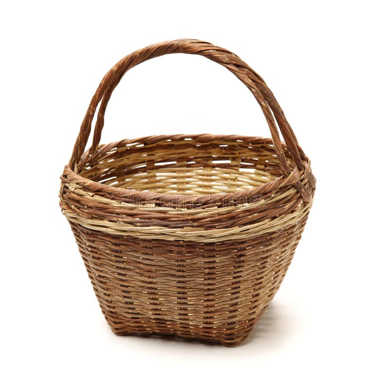 Empty wicker basket stock photo. Image of background - 124474124