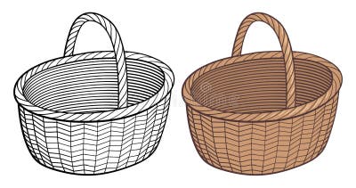 Empty Basket Coloring Stock Illustrations – 142 Empty Basket Coloring ...