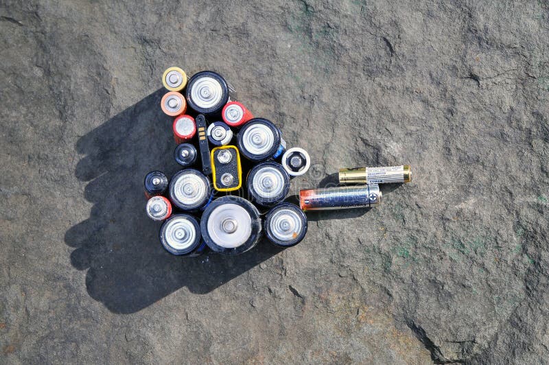 Empty Batteries Pollution Concept Stock Image - Image of recycling ...