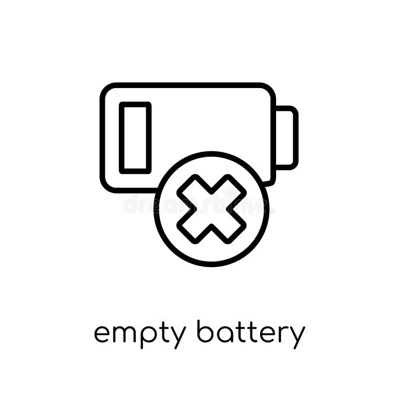 Empty Battery Icon from Collection. Stock Vector - Illustration of ...
