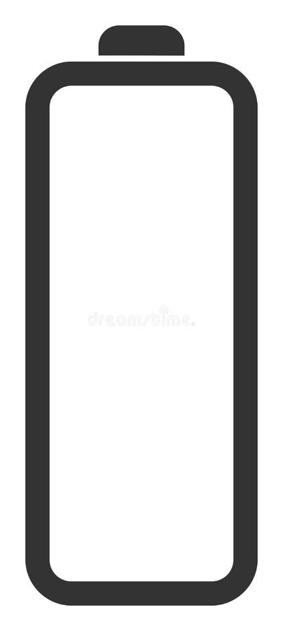 Empty Battery Icon with Scratched No Electricity Seal Stock ...