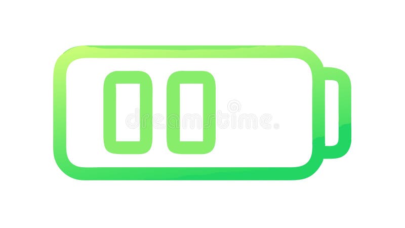 Empty Battery Icon. Outline Vector Energy and Power Indicator Graphic ...