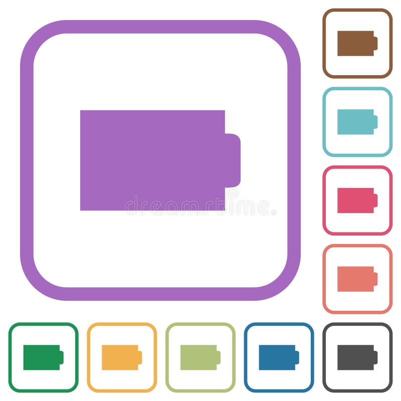 Empty Battery without Load Units Alternate Square Flat Icons Stock ...