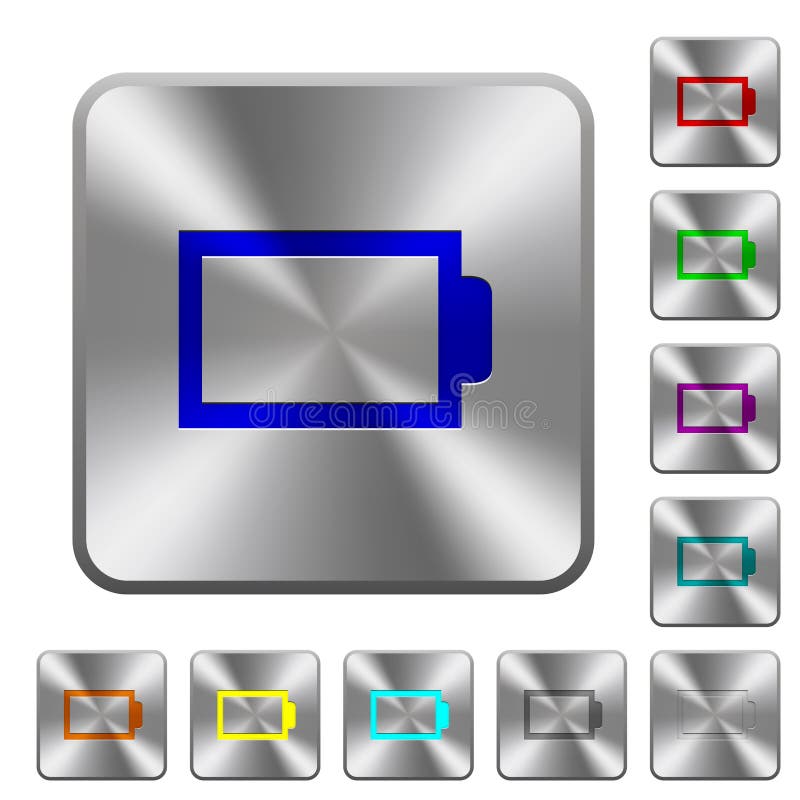 Empty Battery without Load Units Alternate Square Flat Icons Stock ...