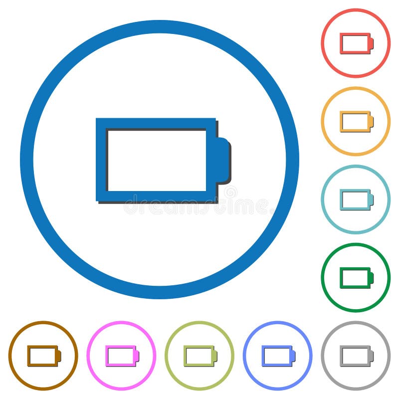 Empty Battery without Load Units Alternate Square Flat Icons Stock ...