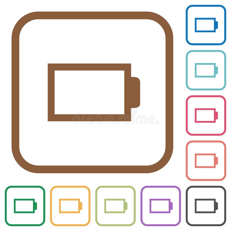 Empty Battery without Load Units Alternate Square Flat Icons Stock Vector - Illustration of ...