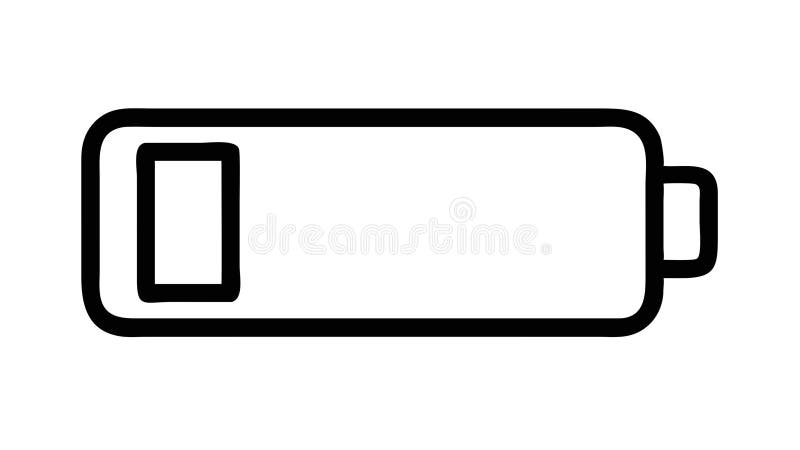 Empty Battery Outline Icon, Low Power Energy Zero, Vector Design ...