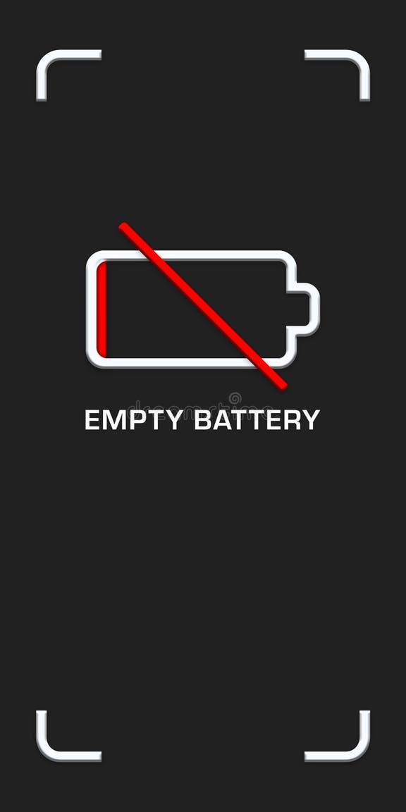 Empty Battery Screen Graphic in Portrait Format Stock Illustration ...
