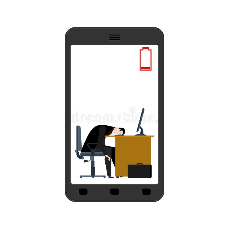 Empty Battery on Smartphone. Accumulator Blank Stock Vector ...