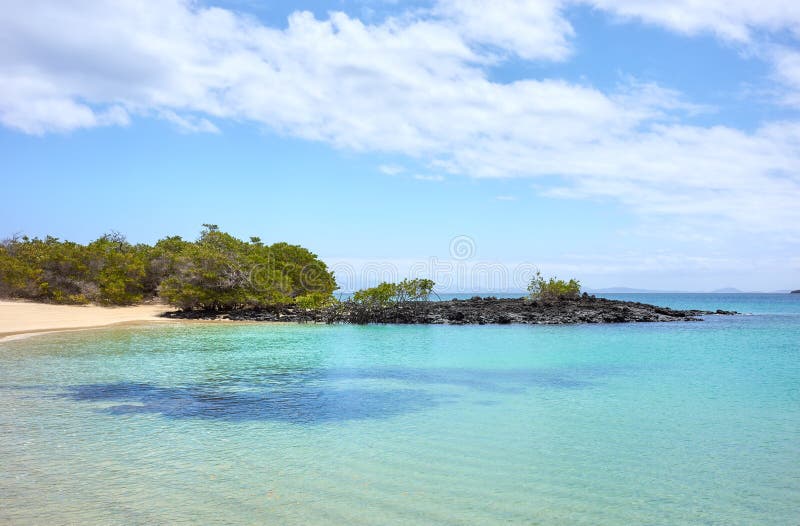 Empty Beach on a Beautiful Uninhabited Island, Galapagos Islands ...