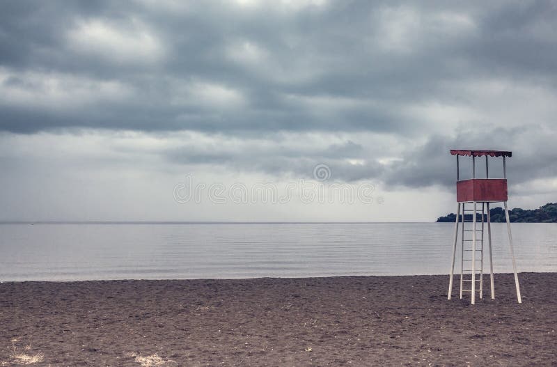 Empty beach in dim colors stock photo. Image of sorrow - 95549744