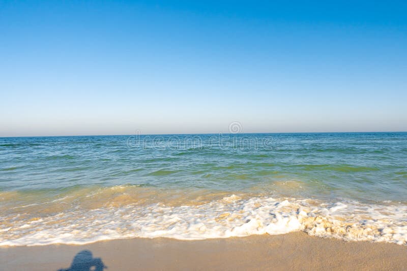 Empty beach and ocean sea stock photo. Image of calm - 168075204