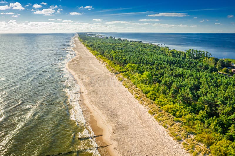 Beach on Peninsula Hel, Baltic Sea in Poland Stock Image - Image of ...