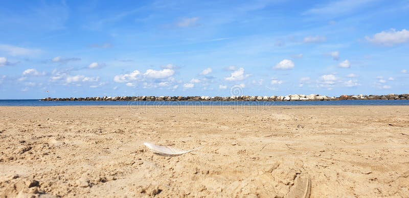 Empty Beach on a Sunny Summer Day. Stock Photo - Image of water ...