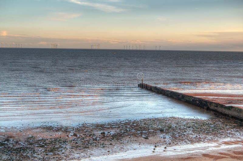 Empty Beach during Sunset HDR Stock Photo - Image of nature, peaceful ...