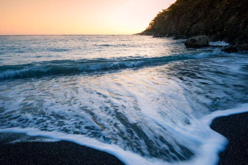 Empty Beach and Sunset stock image. Image of waters, nature - 31847699