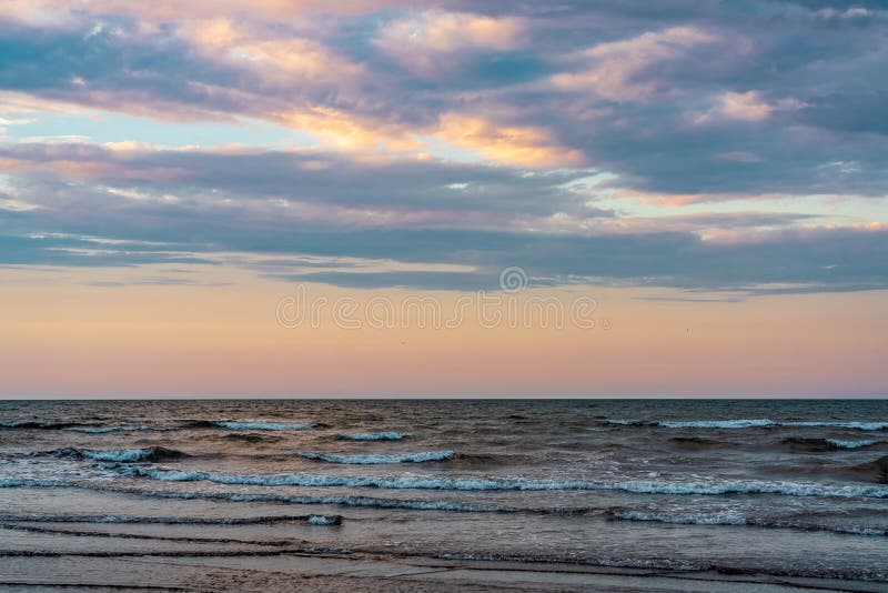 Empty Beach after Sunset Time Stock Image - Image of aqua, dusk: 258042993