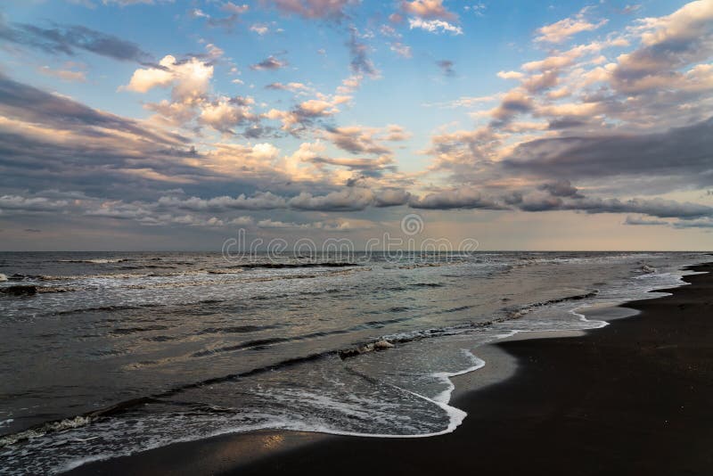 Empty Beach after Sunset Time Stock Image - Image of panorama, calm ...