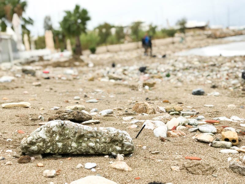 Empty Beach with Trash on it Stock Photo - Image of messy, dirty: 141849684