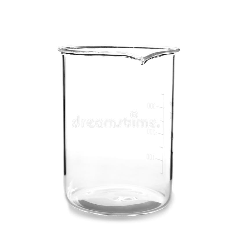 Empty Beaker on White Background Stock Image - Image of discovery ...