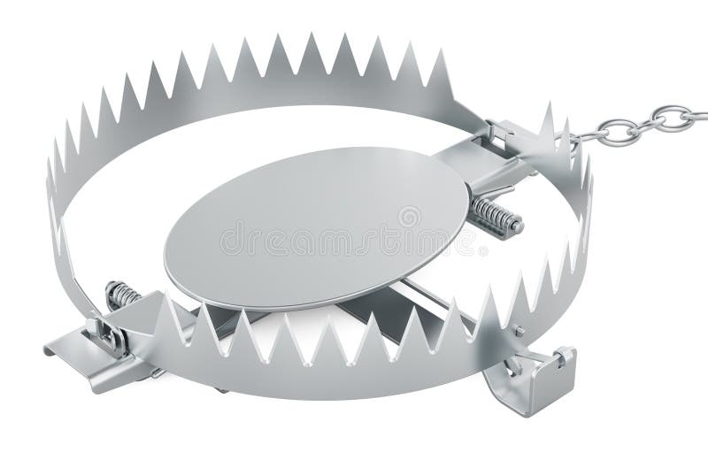 Empty Bear Trap, 3D Rendering Stock Illustration - Illustration of ...