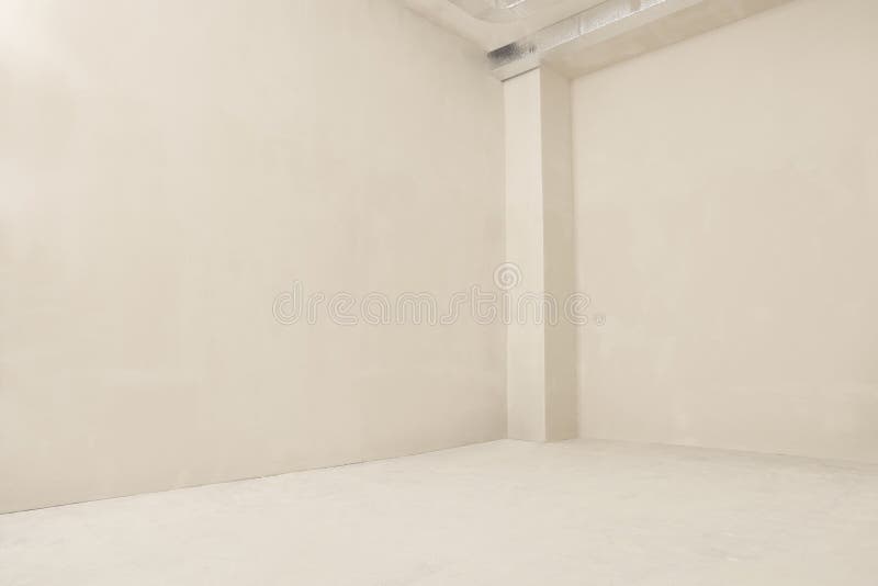 Empty Beautiful Clean Room with Beige Walls after Renovation Stock ...