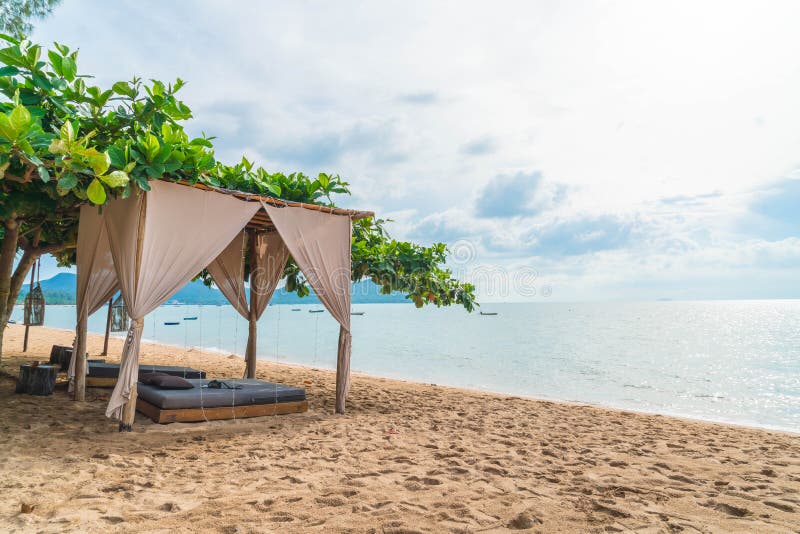 Beautiful Pavilion on Beach Stock Photo - Image of luxury, tropical ...