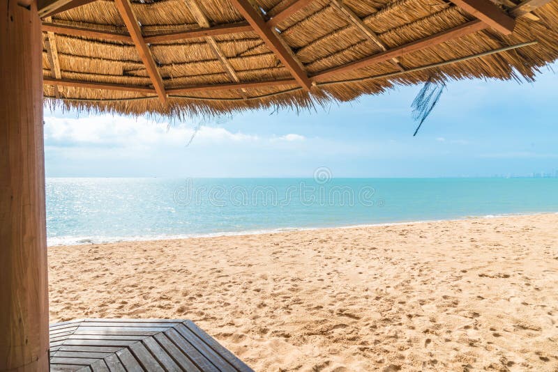 Beautiful Pavilion on Beach Stock Photo - Image of resort, beautiful ...