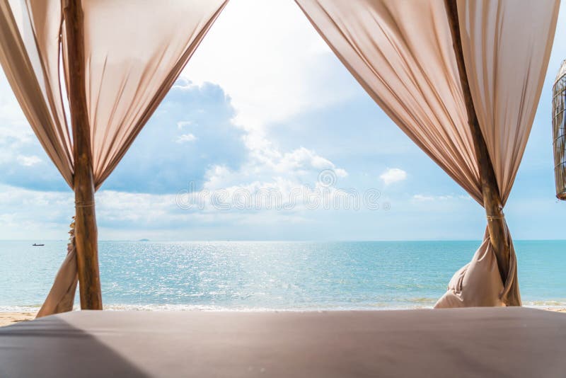 Beautiful Pavilion on Beach Stock Image - Image of leisure, tent: 99409393