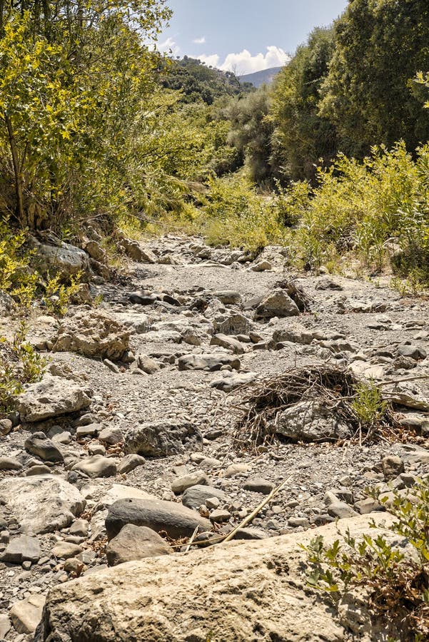 Empty Bed of a River that Flows through a Topolia Gorge on the Crete ...