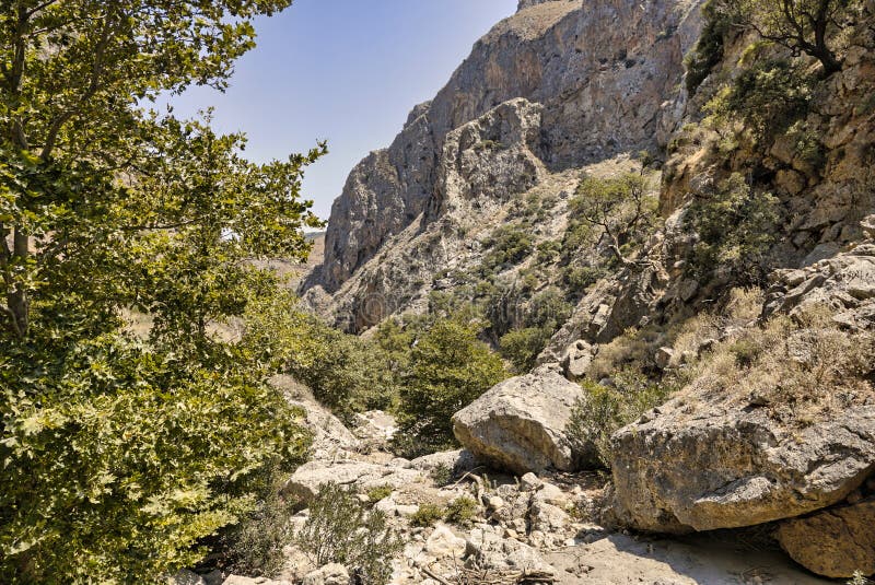 Empty Bed of a River that Flows through a Topolia Gorge on the Crete ...