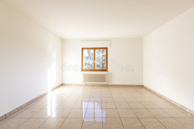 Empty Bedroom without Bed and Window Stock Photo - Image of indoor ...