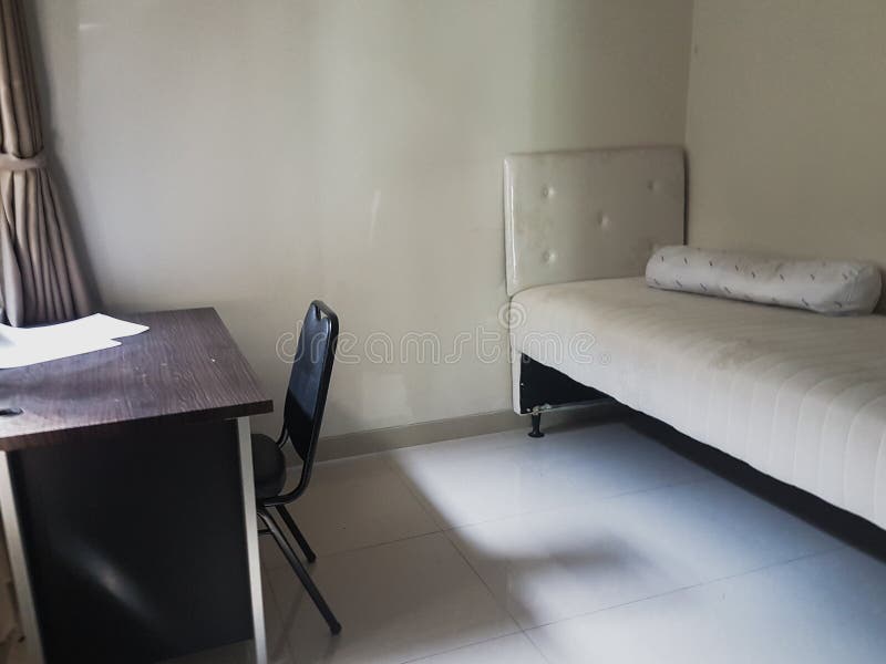 Empty Bedroom with One Study Table Stock Photo - Image of chair ...