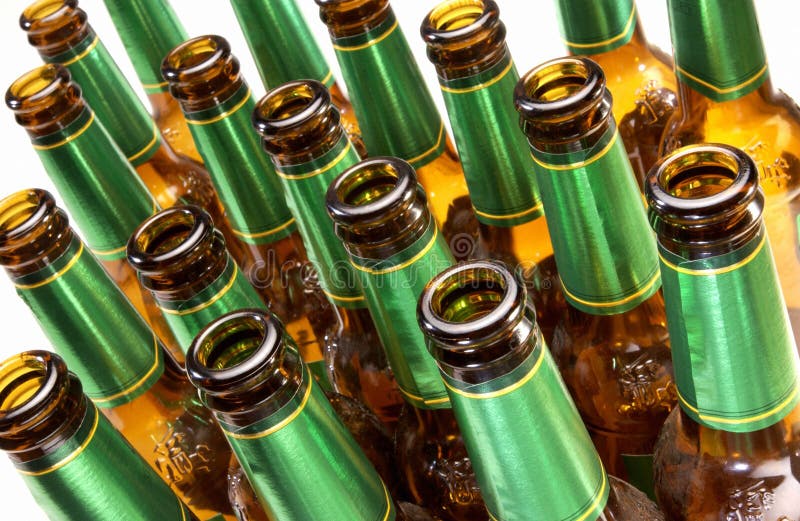 Empty beer bottles stock image. Image of bottles, bottle - 233343557