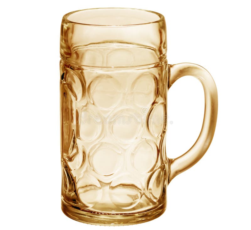 Empty Beer Glass Isolated on White Background Stock Image - Image of ...