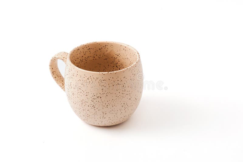 Empty Beige Coffee Ceramic Cup on Isolated White Background, Cut Out ...