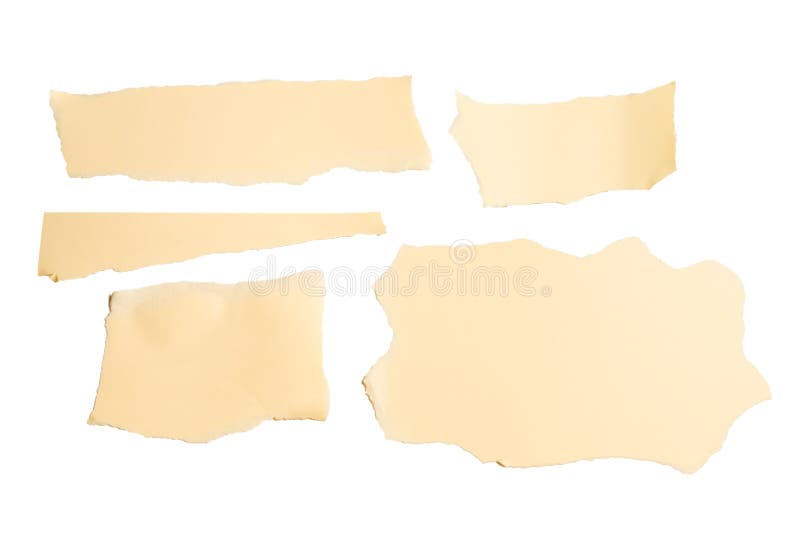 Empty Beige Paper Pieces Isolated. Space for Text or Design Stock Image ...