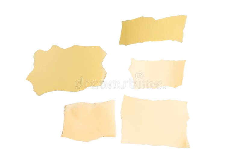 Empty Beige Paper Pieces Isolated. Space for Text or Design Stock Image ...