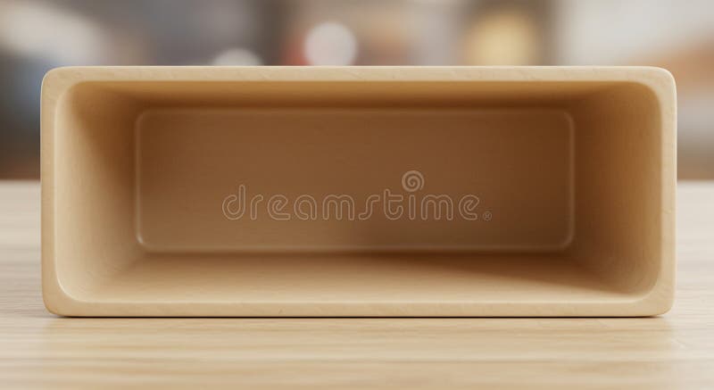 Empty Beige Rectangular Container: Minimalist Studio Still Life Stock ...