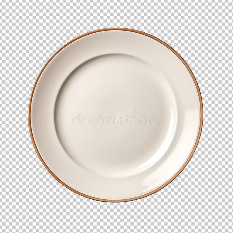 Empty Beige Stoneware Dinner Plate Isolated on Transparent Background ...
