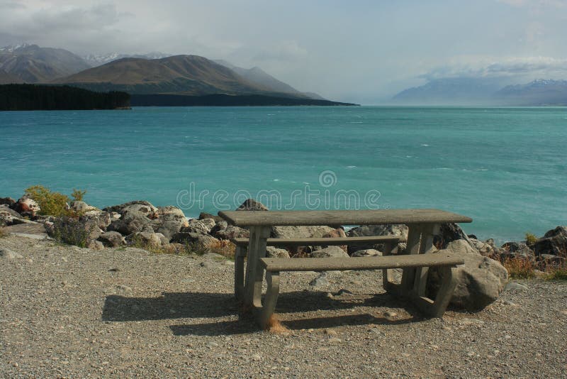 Empty Bench Lake Pukaki Stock Photos - Free & Royalty-Free Stock Photos ...