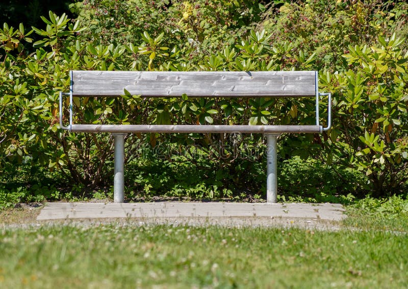 Empty Bench in Park during the Summer Stock Photo - Image of symmetry ...