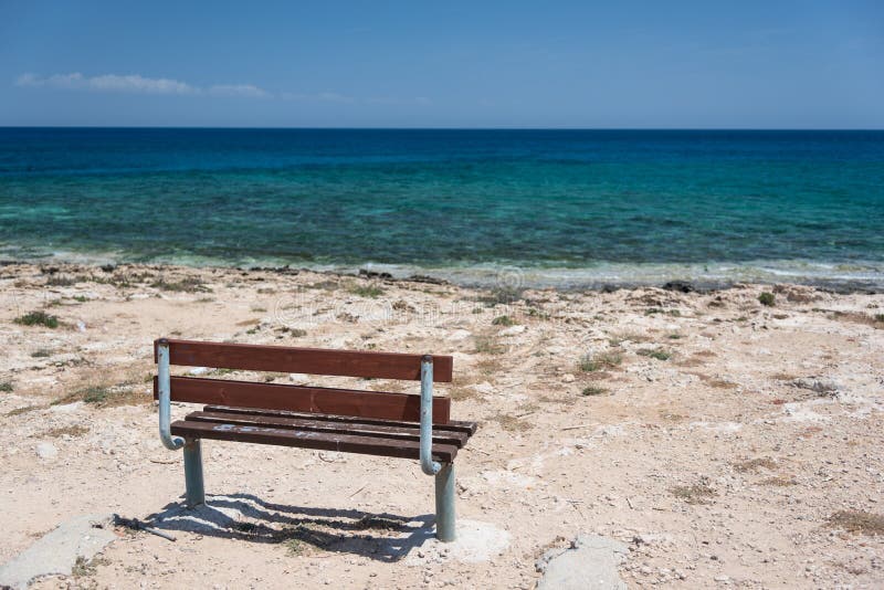 Empty bench at sea stock image. Image of water, sunny - 55790347